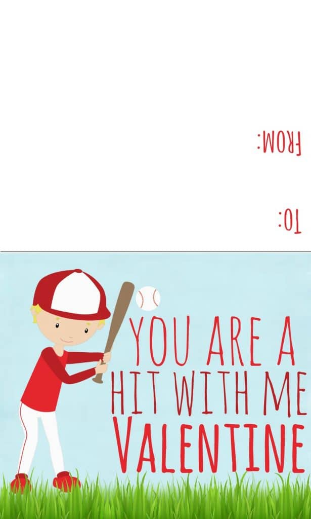 Sports Valentines Printables - Candy Free Valentine Ideas
