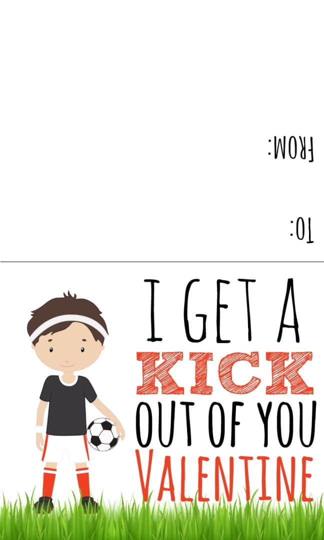 Sports Valentines Printables - Candy Free Valentine Ideas