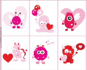 Free Printable Monster Valentines and Memory Match Game
