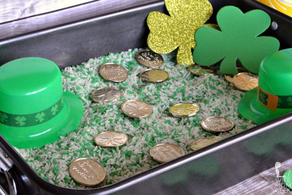 Sensory Bin for St. Patrick's Day