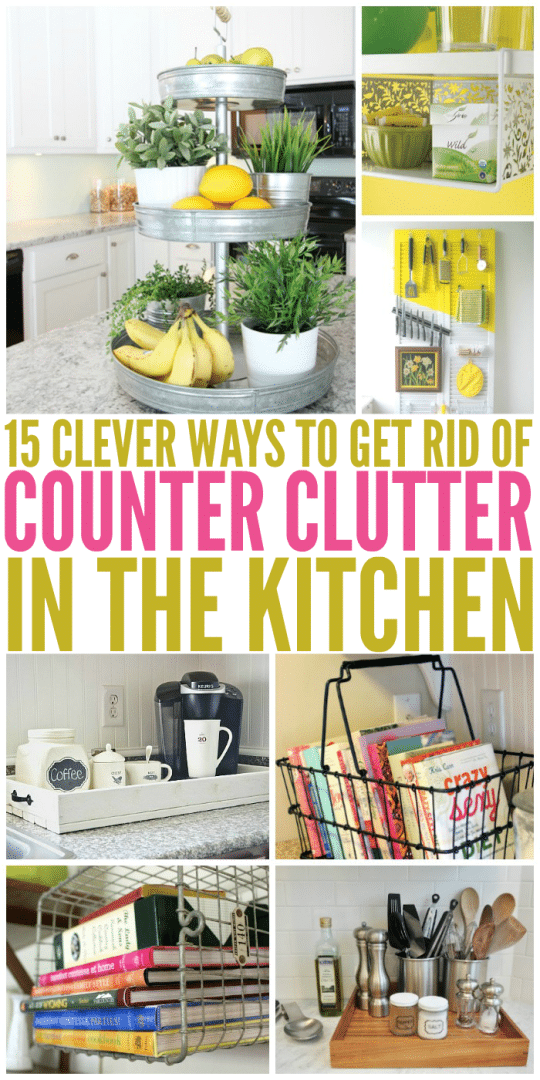 15 Clever Ways to Get Rid of Kitchen Counter Clutter - Glue Sticks and ...