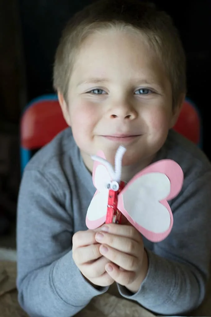 Heart Butterfly Craft for Valentine's Day - Glue Sticks and Gumdrops