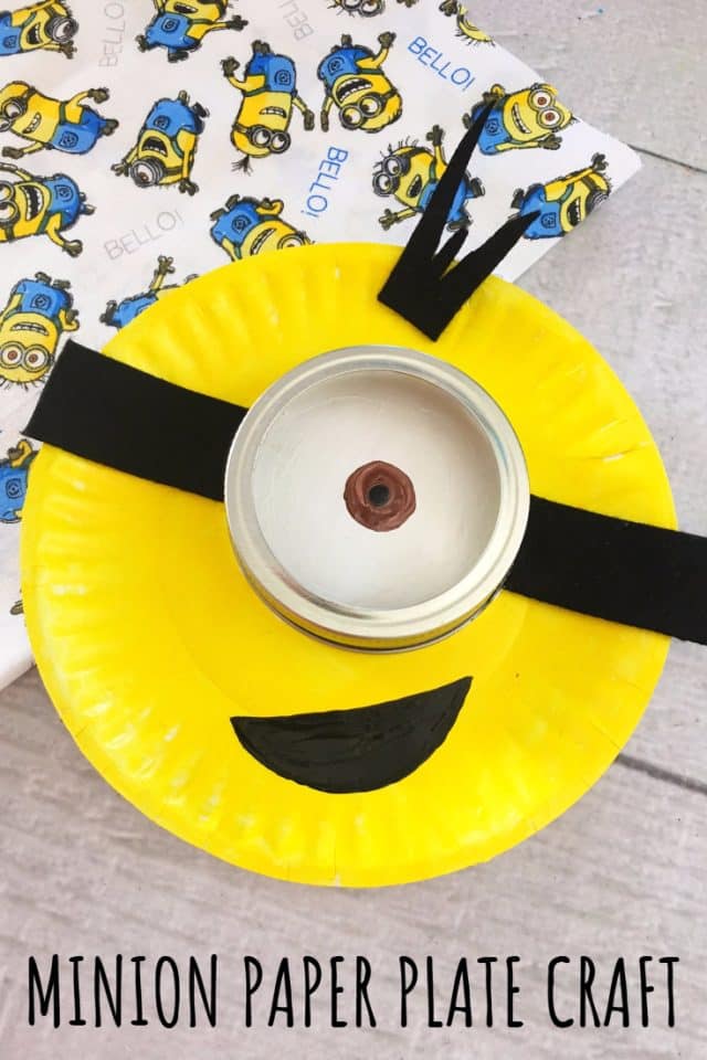 Minion Paper Plate Craft for Kids - Easy Rainy Day Activity