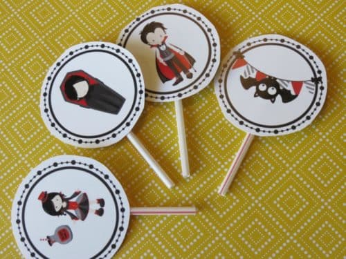 Free Printable Vampire Halloween Cupcake Toppers