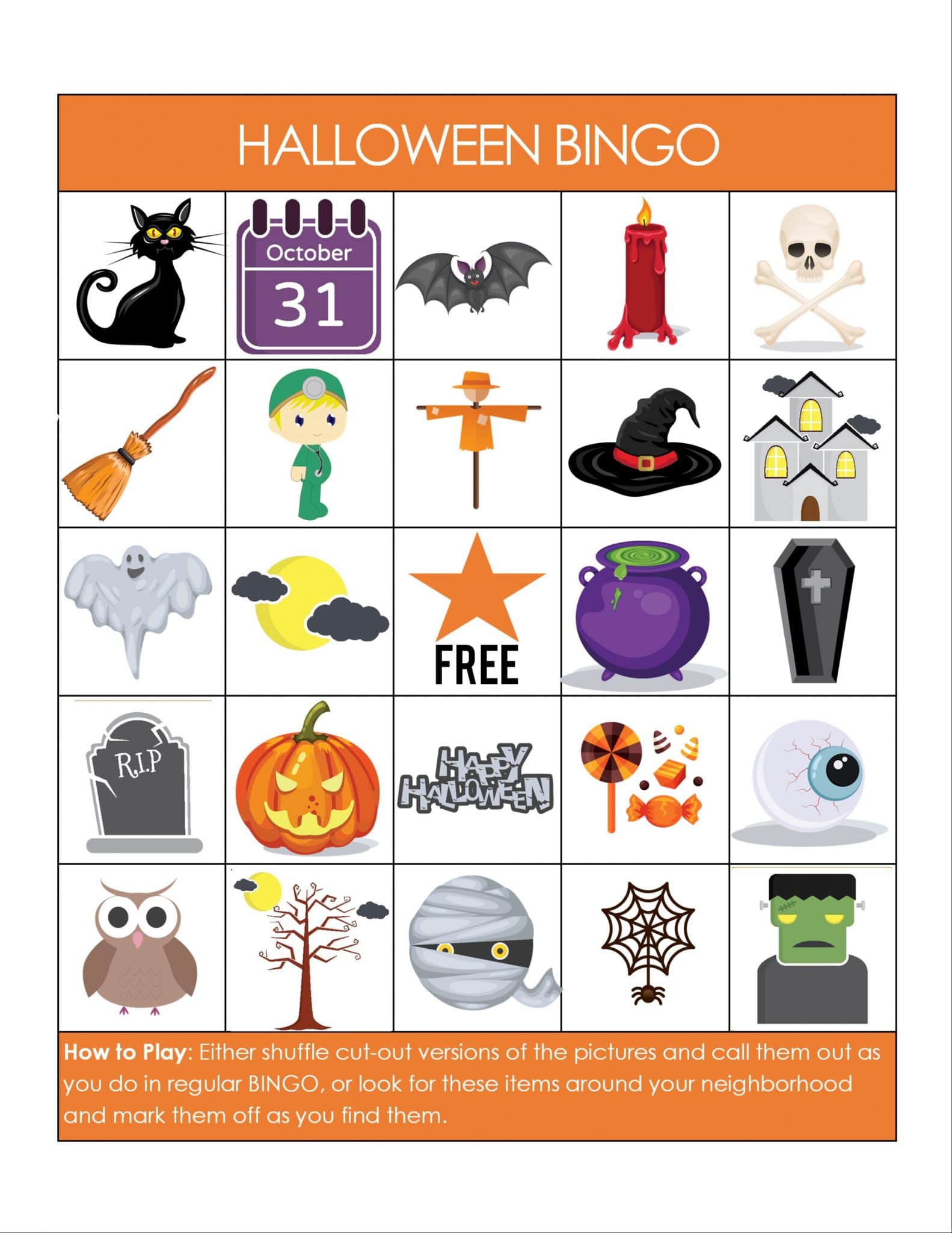 Printable Halloween Bingo Game Glue Sticks And Gumdrops