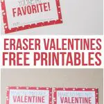 Eraser Classroom Valentines - Free Printables for Valentine's Day