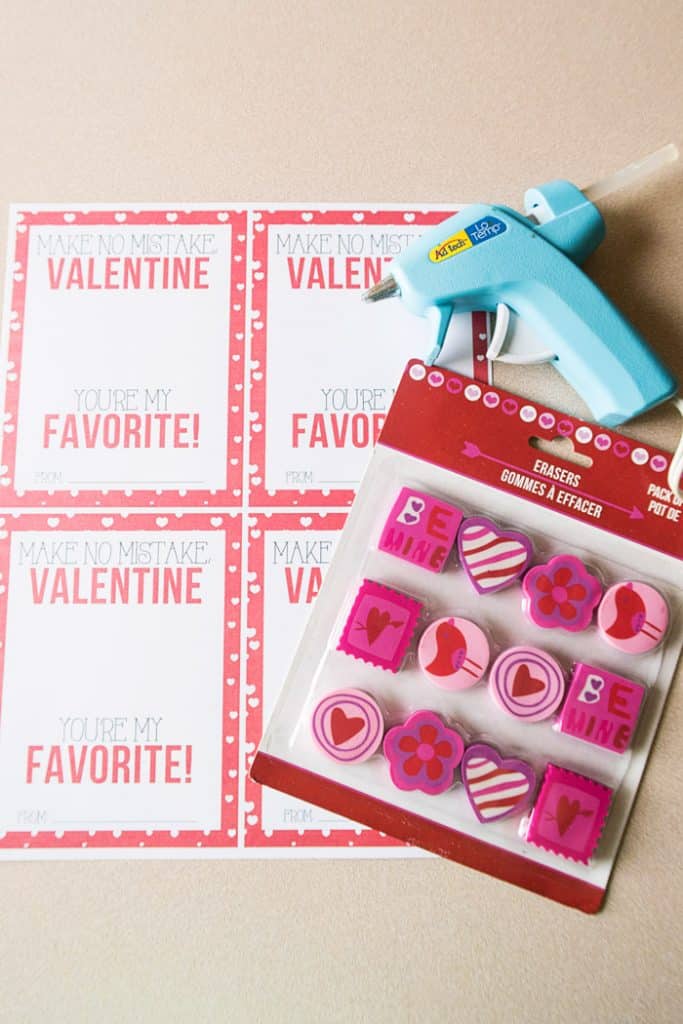 Eraser Classroom Valentines - Free Printables for Valentine's Day