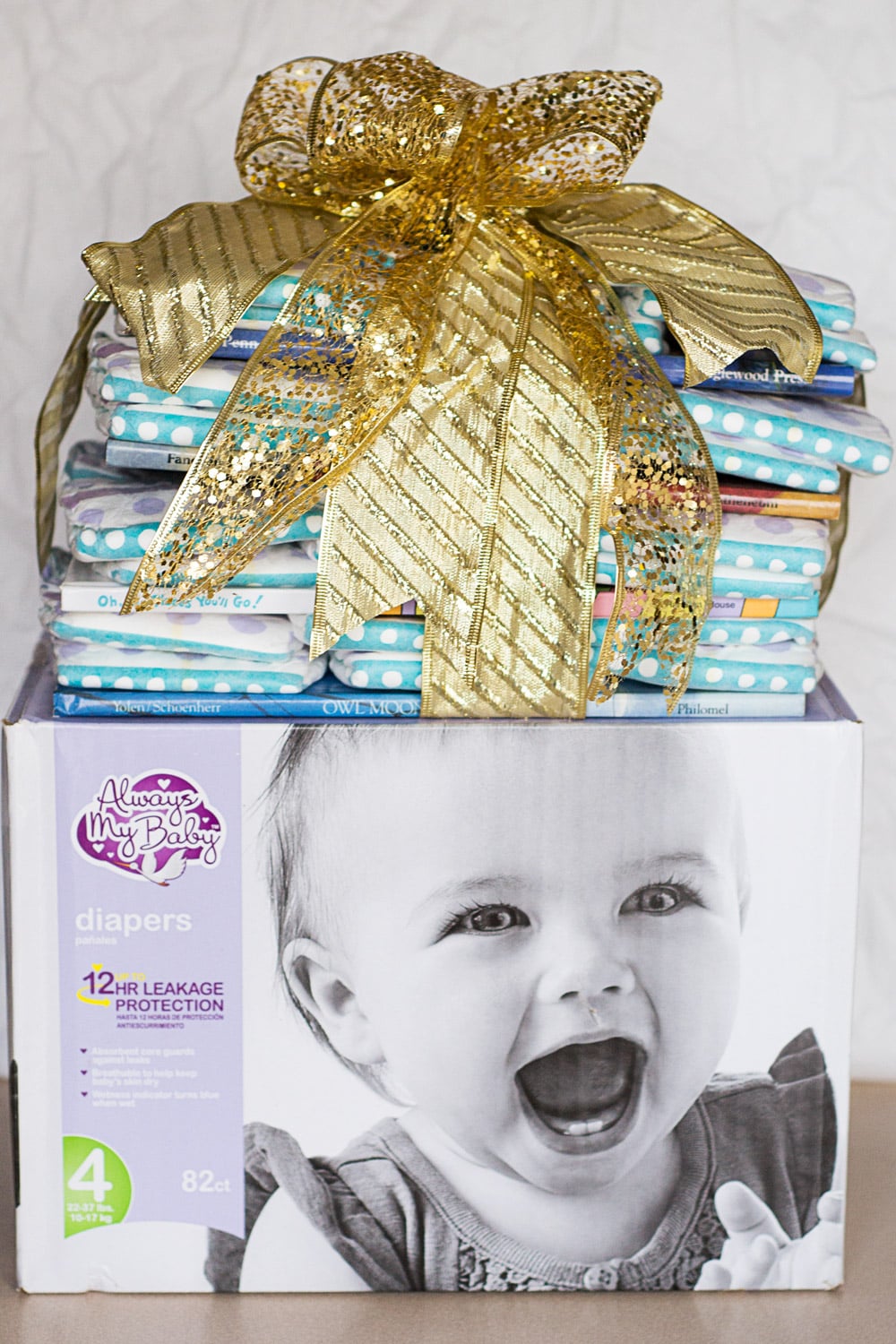 Easy Storybook Diaper Cake Idea - Glue Sticks and Gumdrops