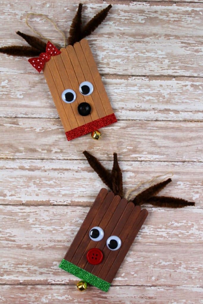 Adorable Popsicle Stick Reindeer Ornament for Kids to Make