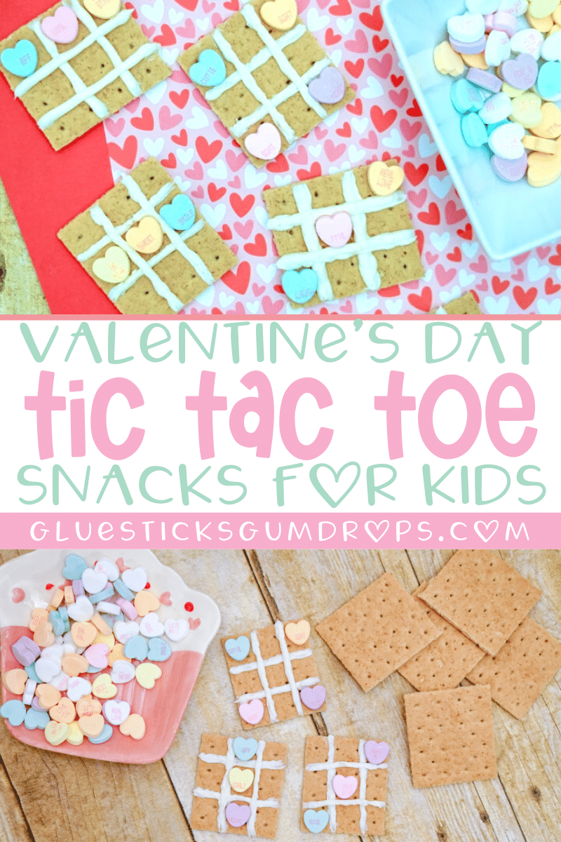 Tic Tac Toe Valentine's Day Snack for Kids - Glue Sticks and Gumdrops