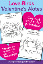 Love Birds Valentine's Day Coloring Sheet - Glue Sticks and Gumdrops