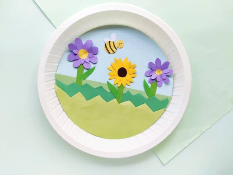 Cute Flower Garden Paper Plate Craft for Spring