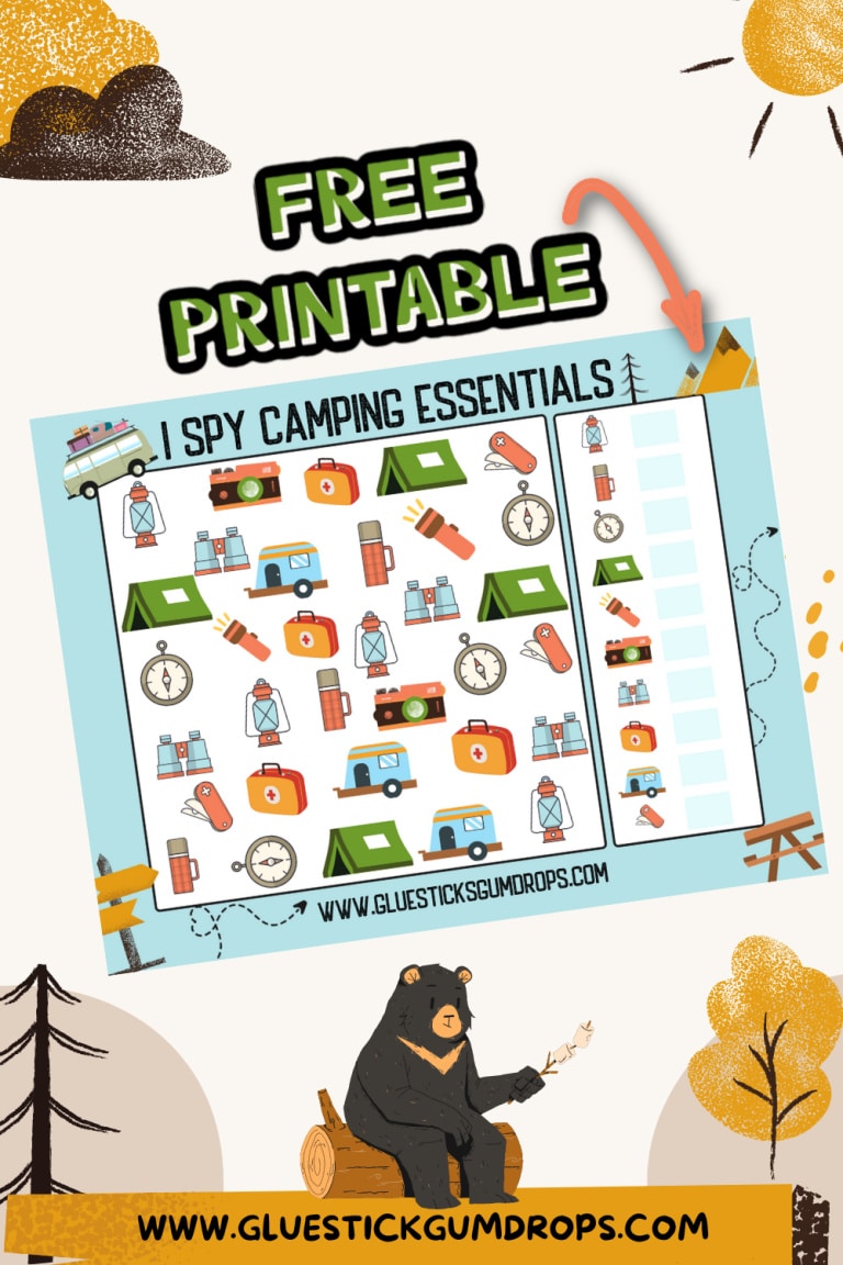 I Spy Camping Edition: A Fun Printable for Kids - Glue Sticks and Gumdrops