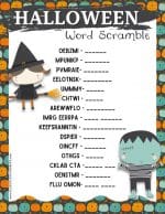 Free Printable Halloween Word Scramble - Glue Sticks and Gumdrops