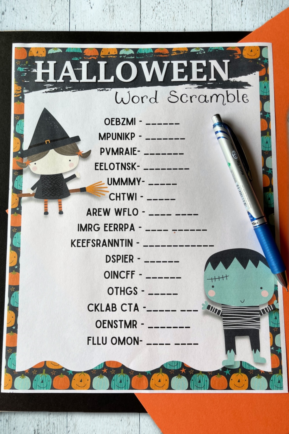 Free Printable Halloween Word Scramble - Glue Sticks and Gumdrops