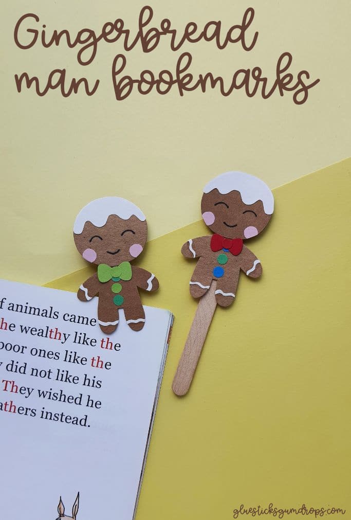 Cute Bookmark Gingerbread Man Craft for Kids – Glue Sticks and Gumdrops