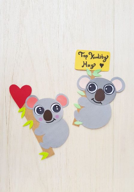 Cute Koala Craft for Valentine's Day - Glue Sticks and Gumdrops