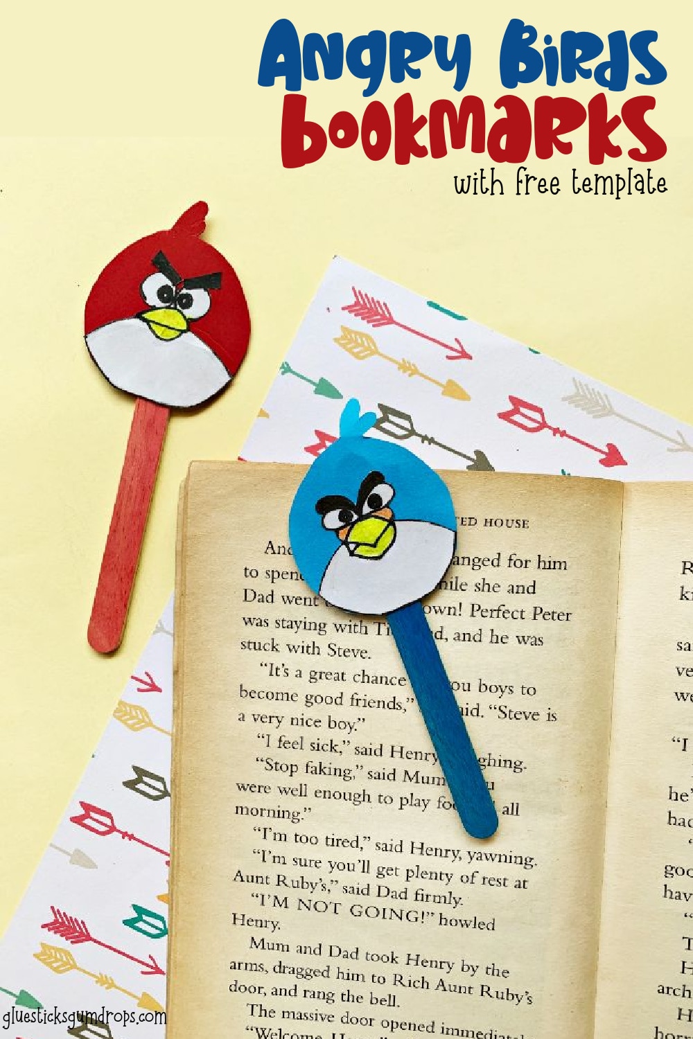 Cute DIY Angry Birds Bookmarks with Free Printable Template – Glue ...
