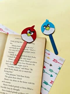 Cute DIY Angry Birds Bookmarks with Free Printable Template