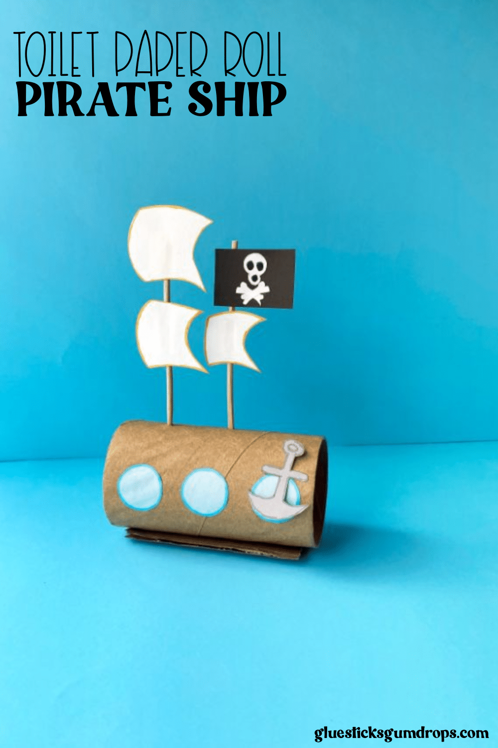 Easy Pirate Ship Craft with an Empty Toilet Paper Roll