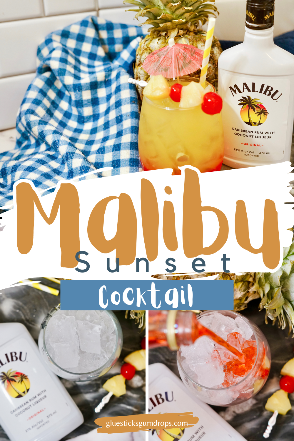 Malibu Sunset Cocktail - A Fruity Drink for Summer