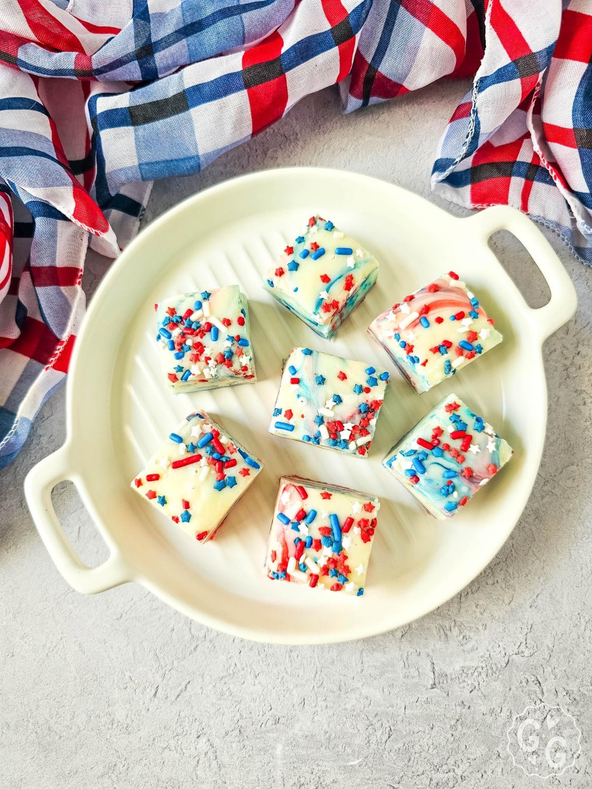 Red White and Blue Fudge for the 4th of July