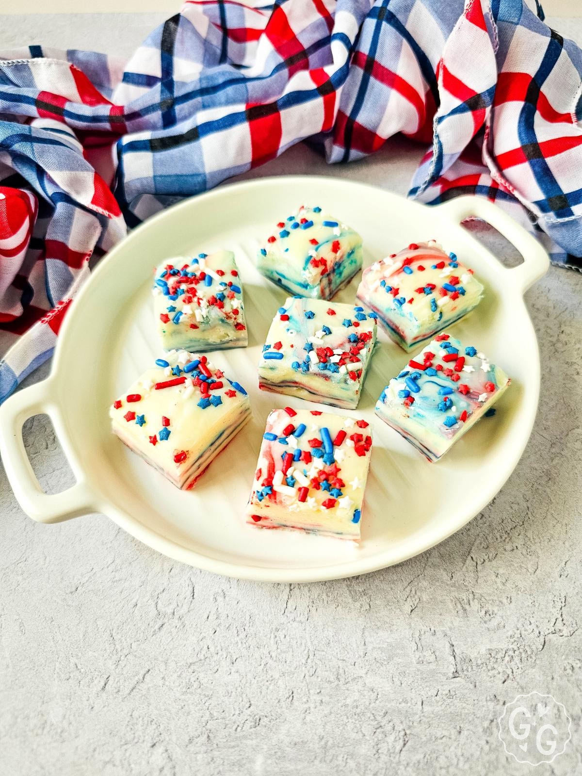 Red White and Blue Fudge for the 4th of July